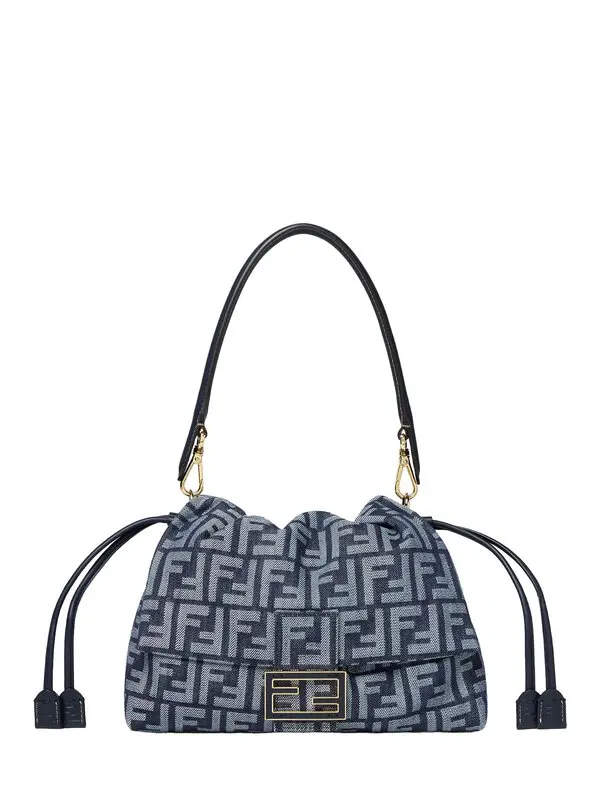 Fendi Baguette® Soft Medium Dark Blue Denim-effect Ff Jacquard Bag - [blue]